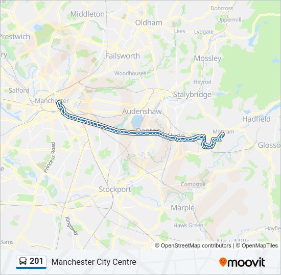 201 Route: Schedules, Stops & Maps - Manchester City Centre (Updated)
