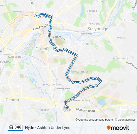 346 Route: Schedules, Stops & Maps - Ashton-Under-Lyne (Updated)