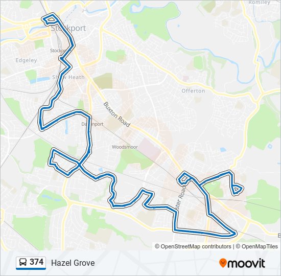 374 Route: Schedules, Stops & Maps - Hazel Grove (Updated)