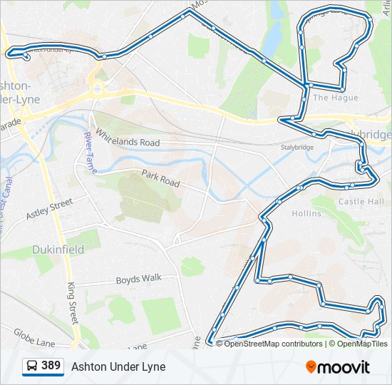 389 Route: Schedules, Stops & Maps - Ashton-Under-Lyne (Updated)