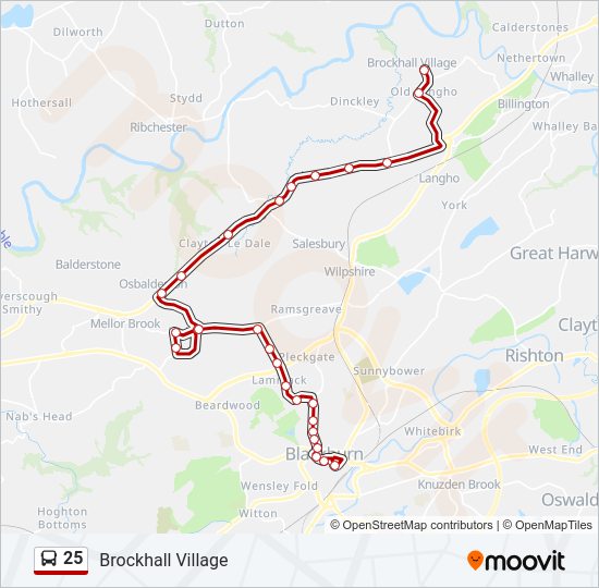 25 Route: Schedules, Stops & Maps - Brockhall Village (Updated)