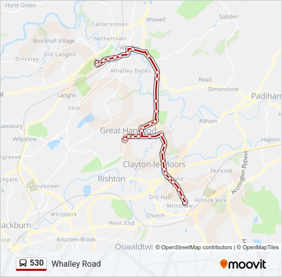 530 Route: Schedules, Stops & Maps - Whalley Road (Updated)