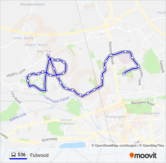 536 Route: Schedules, Stops & Maps - Fulwood (Updated)