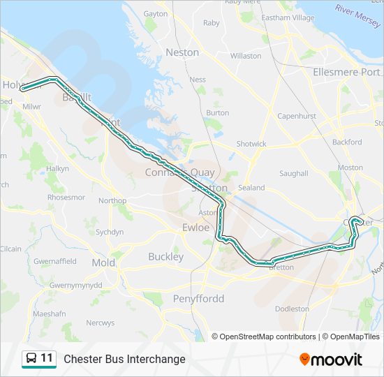 11 Route: Schedules, Stops & Maps - Chester Bus Interchange (Updated)