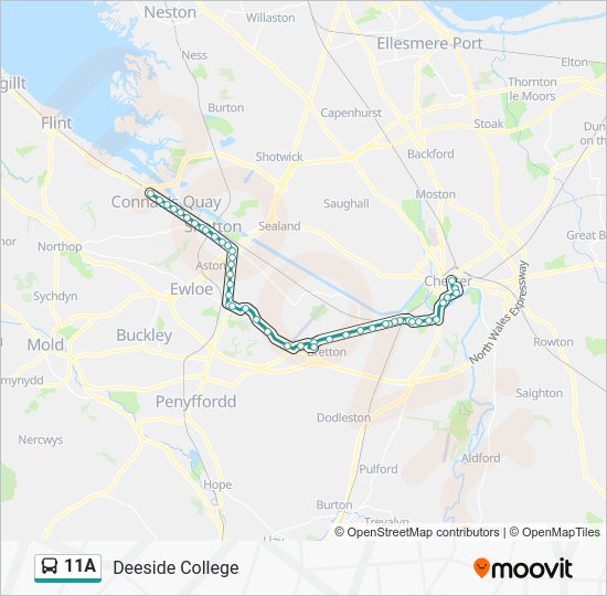11a Route: Schedules, Stops & Maps - Deeside College (Updated)