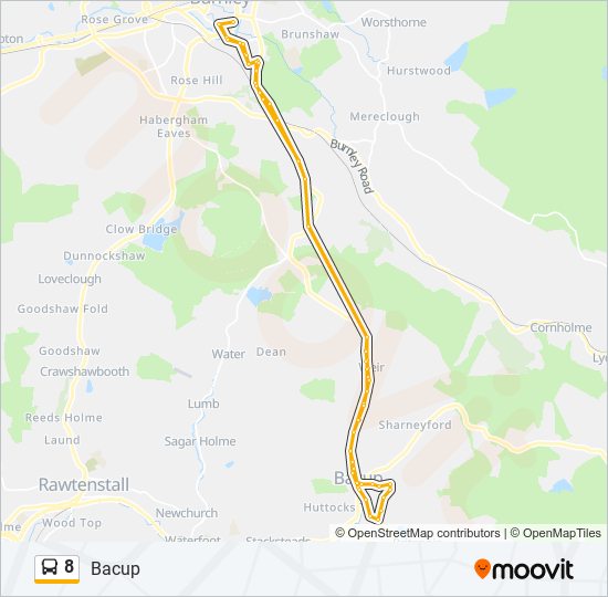 8 Route: Schedules, Stops & Maps - Bacup (Updated)