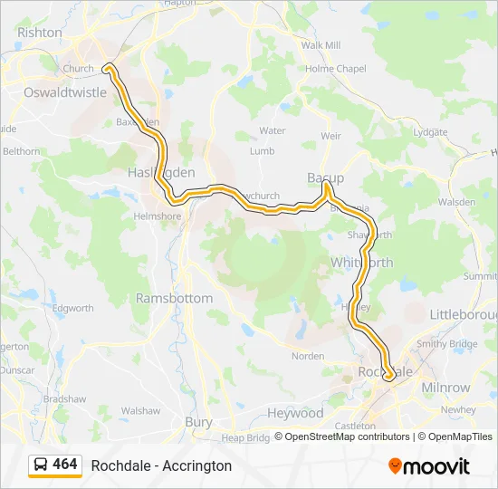 464 Route: Schedules, Stops & Maps - Accrington Bus Stn (Updated)