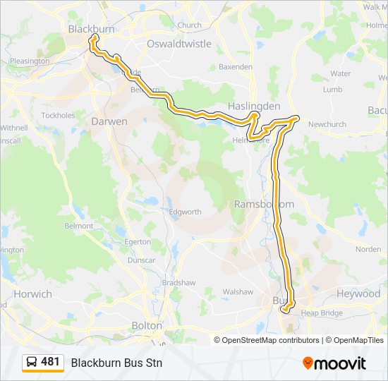 481 Route: Schedules, Stops & Maps - Blackburn Bus Stn (Updated)