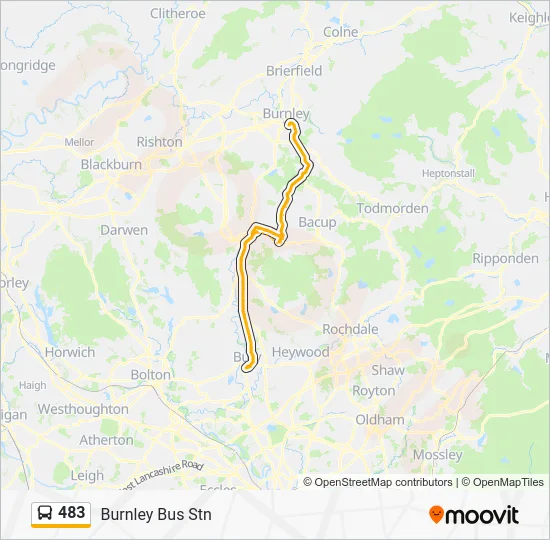 483 Route: Schedules, Stops & Maps - Burnley Bus Stn (Updated)