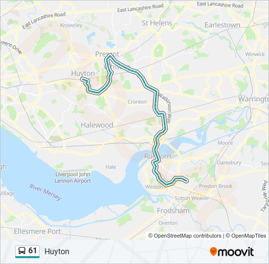 61 Route: Schedules, Stops & Maps - Huyton (Updated)