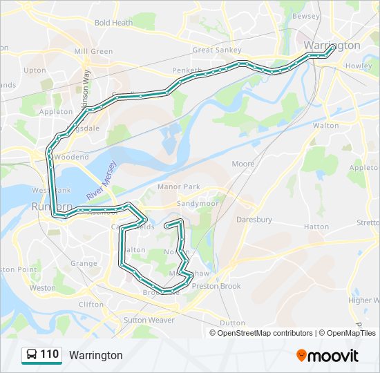 110 Route: Schedules, Stops & Maps - Warrington (Updated)