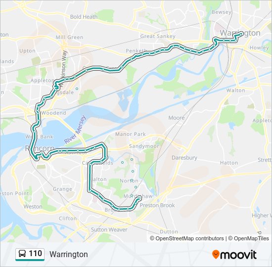 110 Route: Schedules, Stops & Maps - Warrington (Updated)