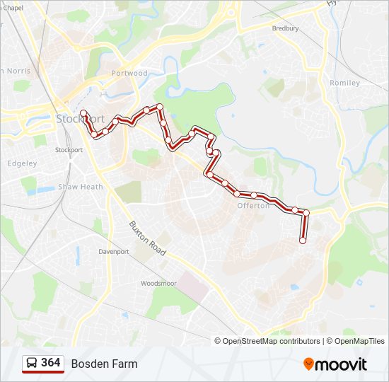 364 Route: Schedules, Stops & Maps - Bosden Farm (Updated)
