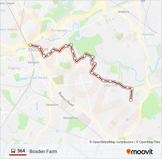 364 Route: Schedules, Stops & Maps - Bosden Farm (Updated)