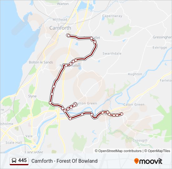 445 Route: Schedules, Stops & Maps - Carnforth (Updated)