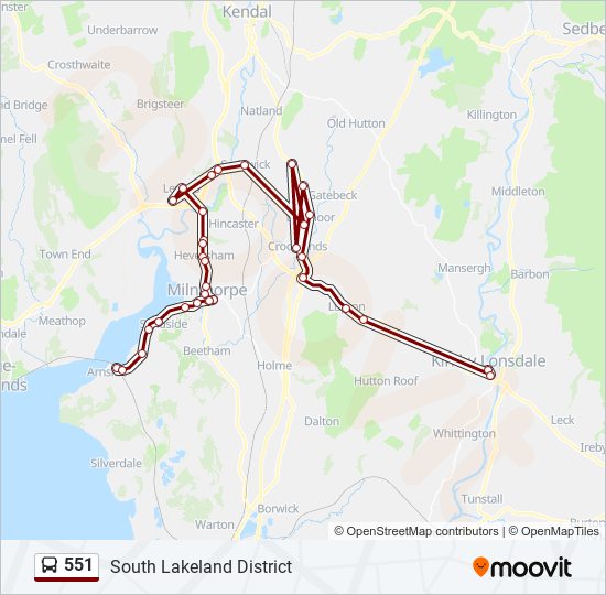 551 Route: Schedules, Stops & Maps - Arnside (Updated)