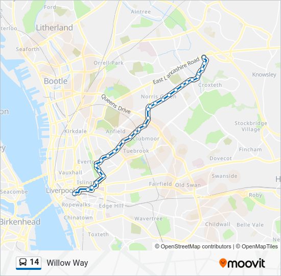 14 Route: Schedules, Stops & Maps - Willow Way (Updated)