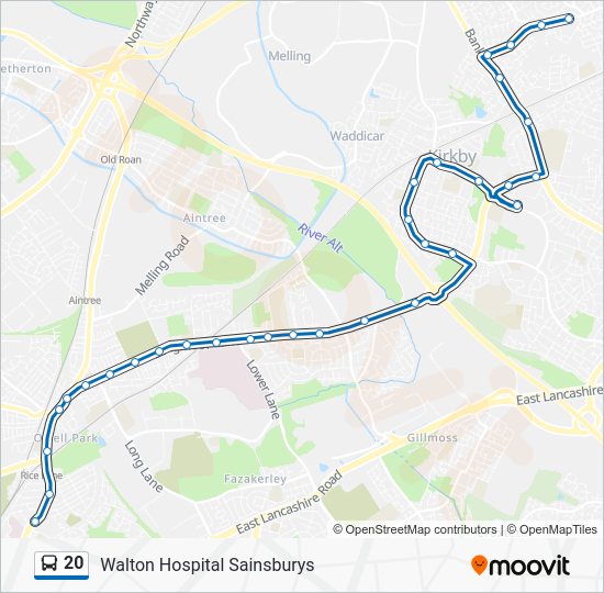 20 Route: Schedules, Stops & Maps - Walton Hospital Sainsburys (Updated)