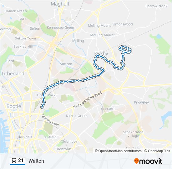 21 Route: Schedules, Stops & Maps - Walton (Updated)
