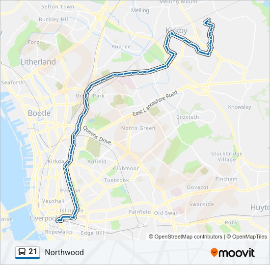 21 Route: Schedules, Stops & Maps - Northwood (Updated)