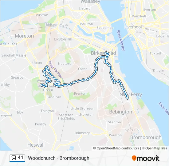 41 Route: Schedules, Stops & Maps - New Ferry, Toll Bar (Updated)