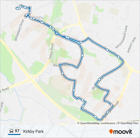 97 Route: Schedules, Stops & Maps - Kirkby Park (Updated)