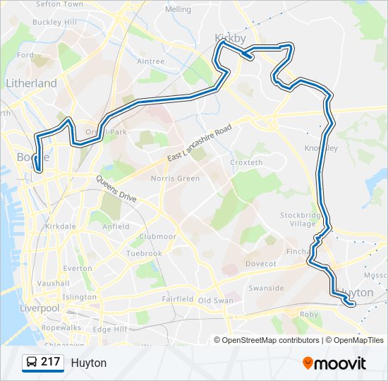 217 Route: Schedules, Stops & Maps - Huyton (Updated)