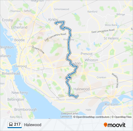 217 Route: Schedules, Stops & Maps - Halewood (Updated)