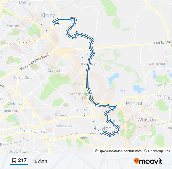 217 Route: Schedules, Stops & Maps - Huyton (Updated)