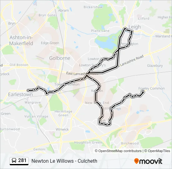281 Route: Schedules, Stops & Maps - Culcheth (Updated)