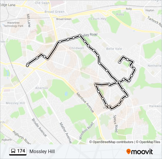 174 Route: Schedules, Stops & Maps - Mossley Hill (Updated)