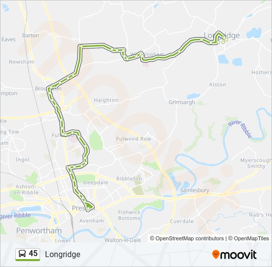 45 Route: Schedules, Stops & Maps - Longridge (Updated)
