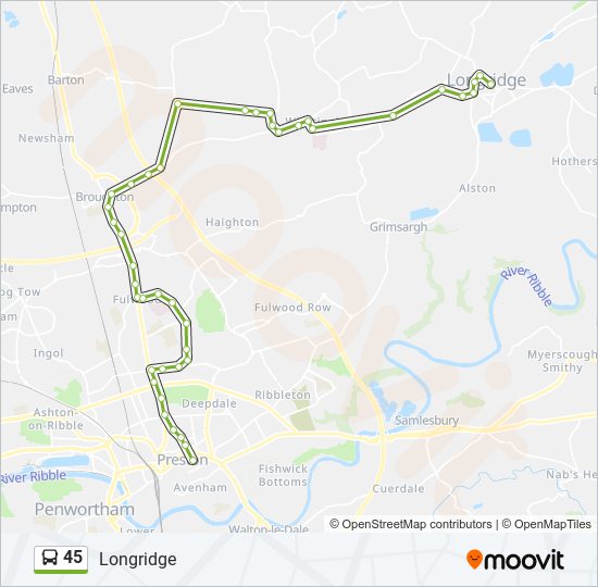 45 Route: Schedules, Stops & Maps - Longridge (Updated)