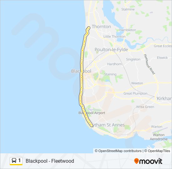 1 Route: Schedules, Stops & Maps - Cleveleys (Updated)