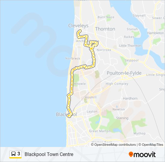 3 Route: Schedules, Stops & Maps - Blackpool Town Centre (Updated)