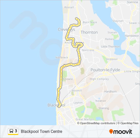 3 Route: Schedules, Stops & Maps - Blackpool Town Centre (Updated)