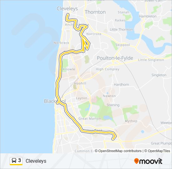 3 Route: Schedules, Stops & Maps - Cleveleys (Updated)