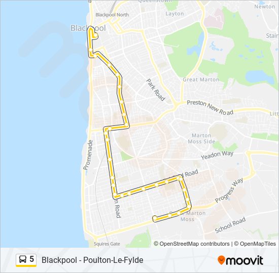 5 Route: Schedules, Stops & Maps - Blackpool Town Centre (Updated)