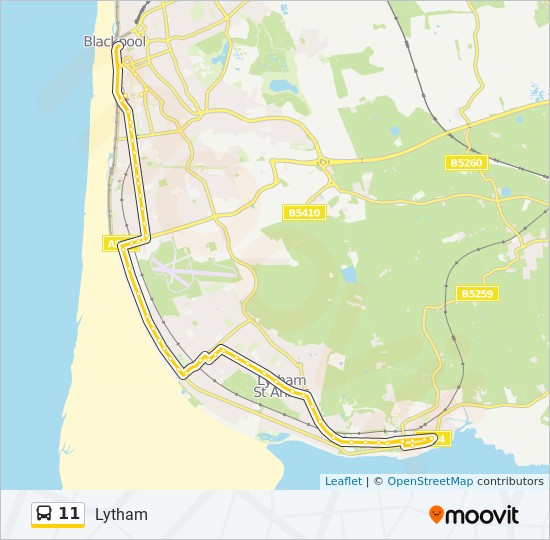 11 Route: Schedules & Stops - Lytham