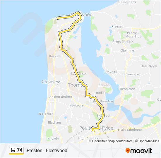74 Route: Schedules, Stops & Maps - Poulton-Le-Fylde (Updated)