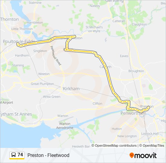 74 Route: Schedules, Stops & Maps - Poulton-Le-Fylde (Updated)