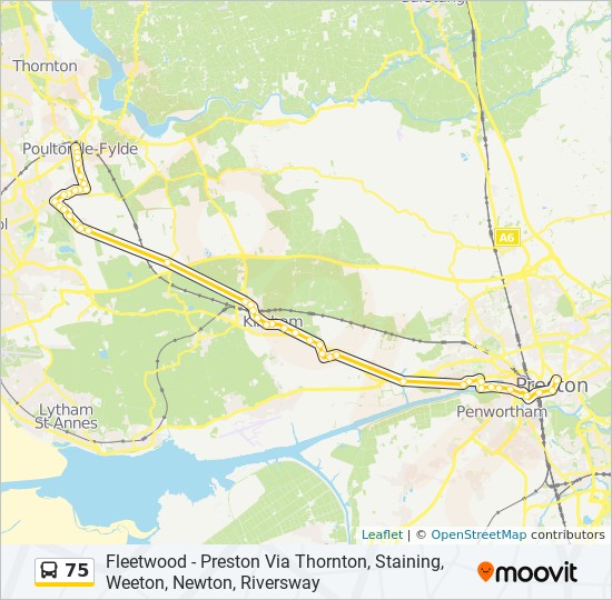75 Route: Schedules, Stops & Maps - Poulton-Le-Fylde