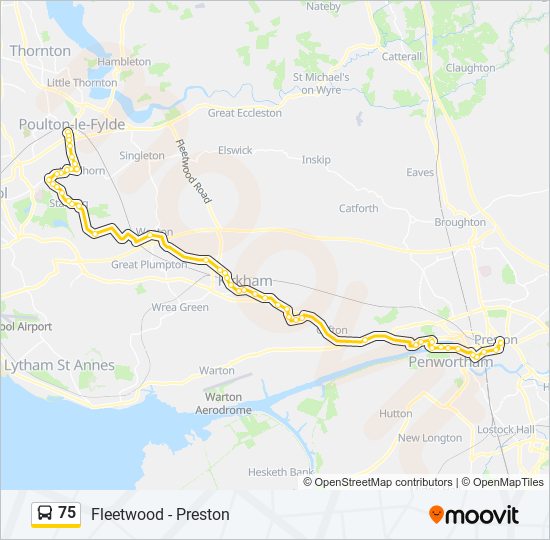 75 Route: Schedules, Stops & Maps - Poulton-Le-Fylde (Updated)