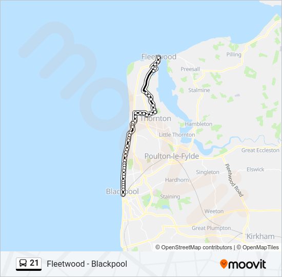21 Route: Schedules, Stops & Maps - Fleetwood (Updated)