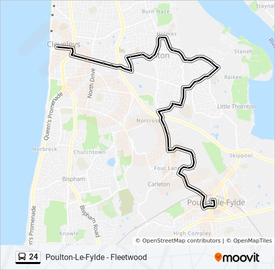 24 Route: Schedules, Stops & Maps - Poulton-Le-Fylde (Updated)