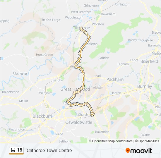 15 Route: Schedules, Stops & Maps - Clitheroe Town Centre (Updated)