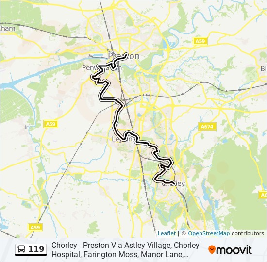 119 Route: Schedules, Stops & Maps - Chorley Town Centre