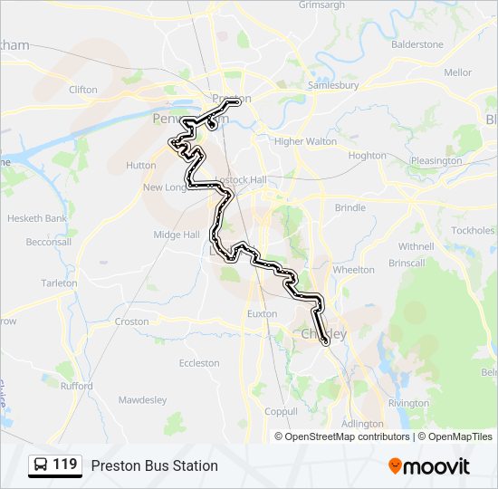 119 Route: Schedules, Stops & Maps - Preston Bus Station (Updated)