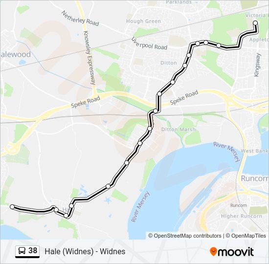 38 Route: Schedules, Stops & Maps - Widnes (Updated)