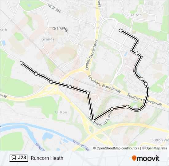 j23 Route: Schedules, Stops & Maps - Runcorn Heath (Updated)